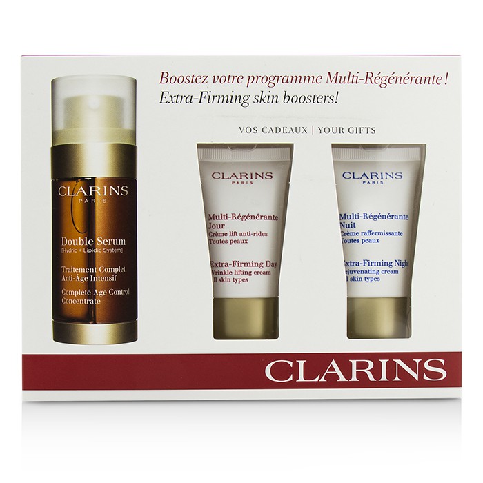 Clarins Extra-Firming Skin Boosters: Double Serum 30ml + Day Cream 15ml ...