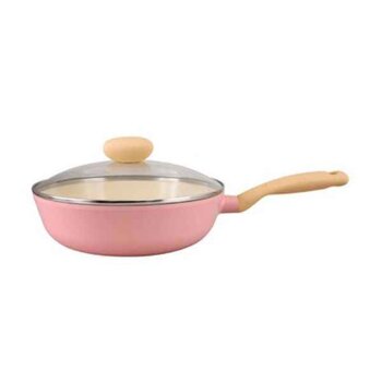 Neoflam Retro Wok with glass cover 26cm Pink (suitable for IH) 0 ...